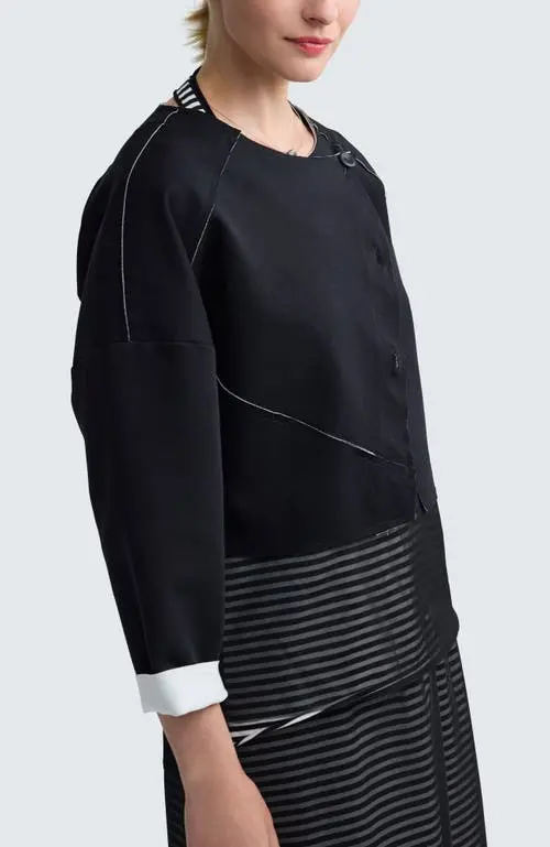 LUUKAA Mirelle Cropped Jacket With Contrast Stitching