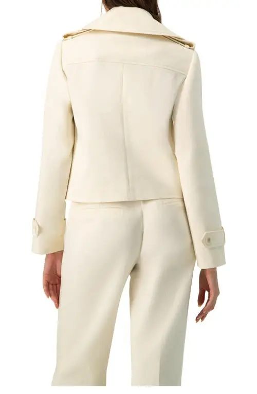 IVONNE Short Cotton Trench Coat - Ivory