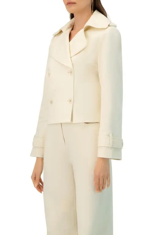 IVONNE Short Cotton Trench Coat - Ivory