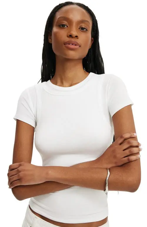 COTTON ON Double Layer Short Sleeve T-shirt - White