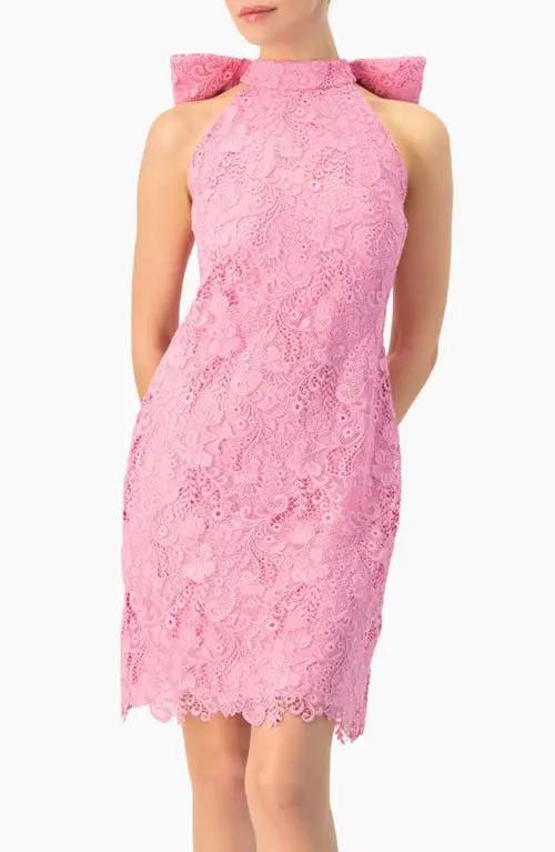 IVONNE Lace Halter Bow Mini Dress