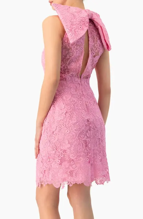 IVONNE Lace Halter Bow Mini Dress