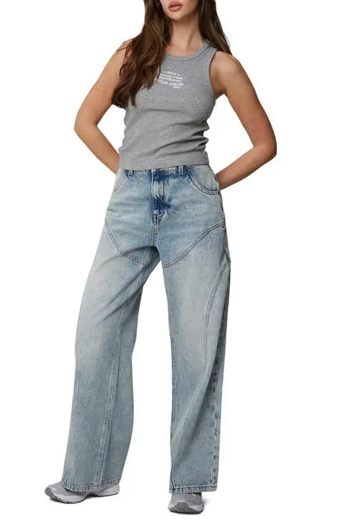 GOOD FOR NOTHING Denim Suture Wide Leg Jeans
