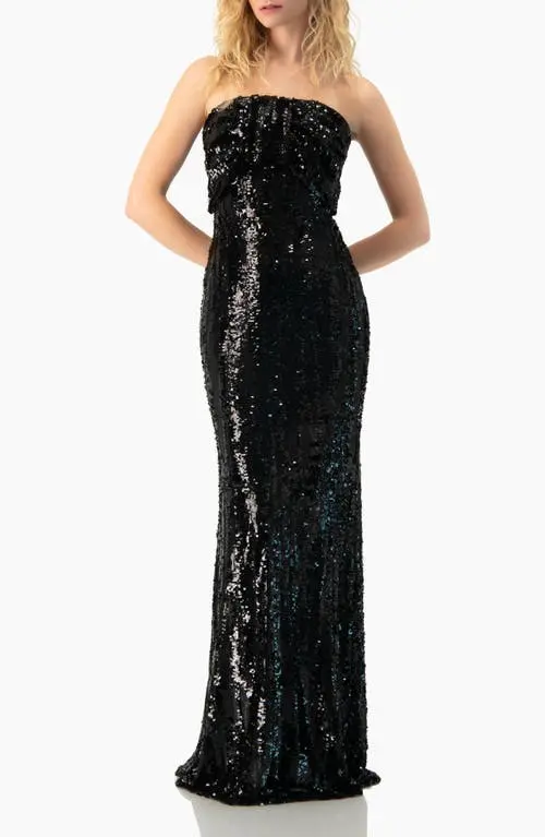 IVONNE Strapless Sequin Column Gown