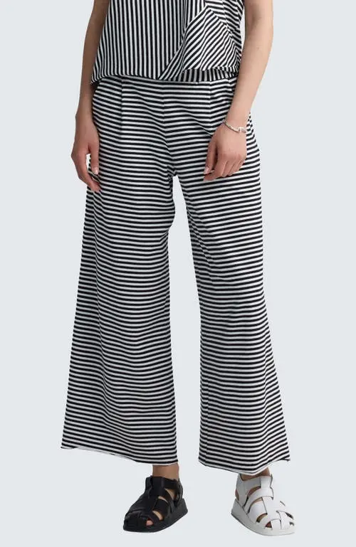 LUUKAA Kaelith Striped Jersey Wide-leg Pants