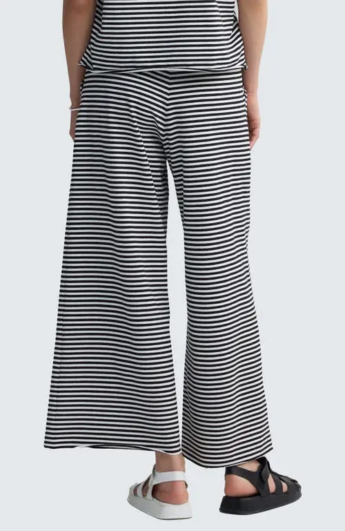 LUUKAA Kaelith Striped Jersey Wide-leg Pants