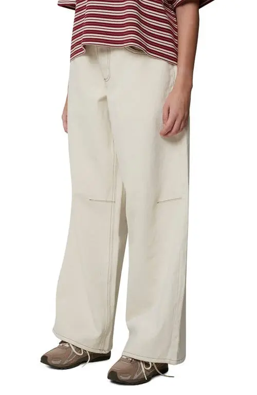 GOOD FOR NOTHING Denim Wide Leg Jeans - Beige