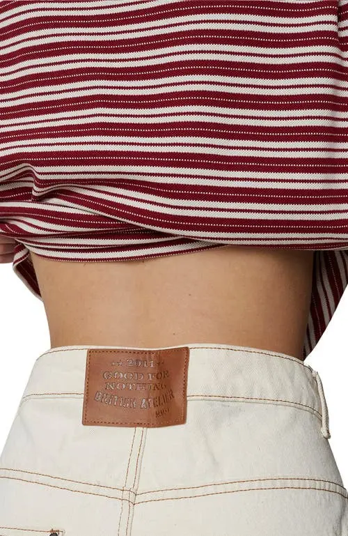 GOOD FOR NOTHING Denim Wide Leg Jeans - Beige