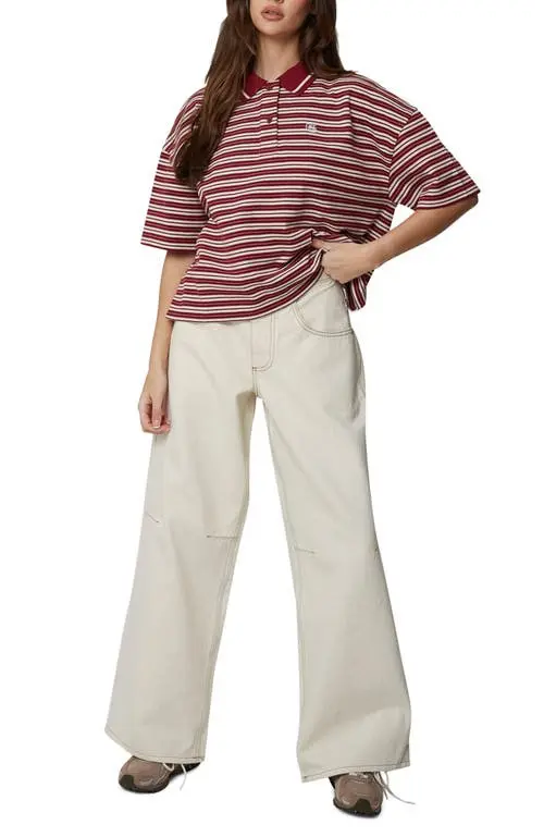 GOOD FOR NOTHING Denim Wide Leg Jeans - Beige