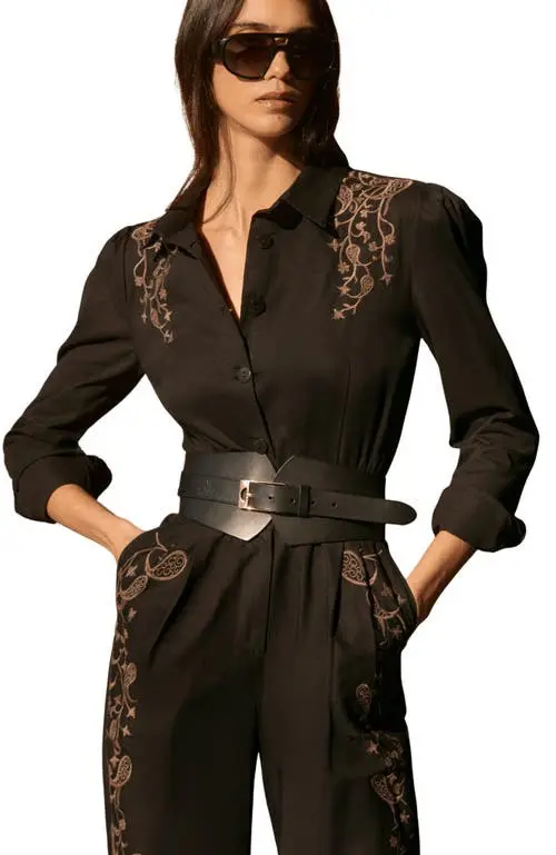 THE IQ COLLECTION Bare Jumpsuit With Embroidery