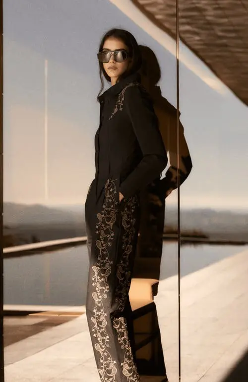 THE IQ COLLECTION Bare Jumpsuit With Embroidery