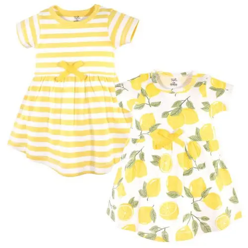 TOUCHED BY NATURE Organic Cotton Dress Duo Short And Styles - Lemon Tree
