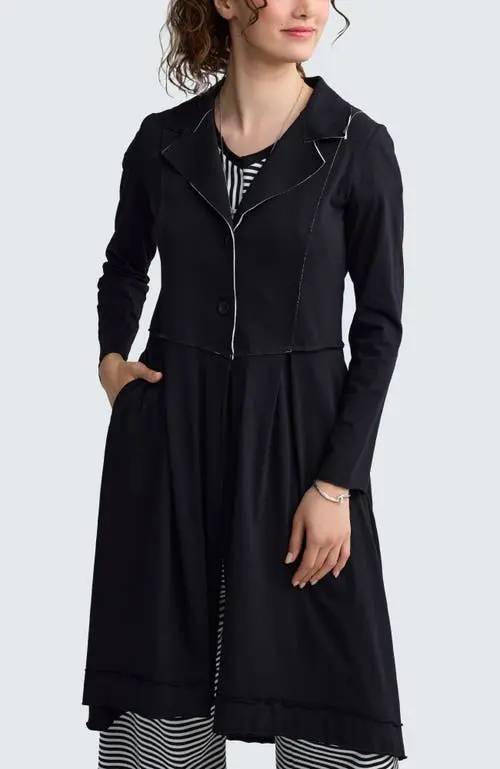 LUUKAA Ysolde Contrast-stitch Long Jacket