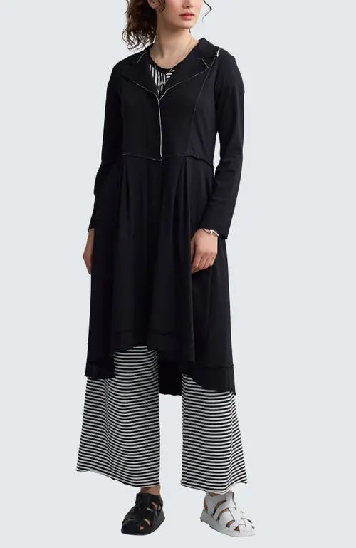 LUUKAA Ysolde Contrast-stitch Long Jacket