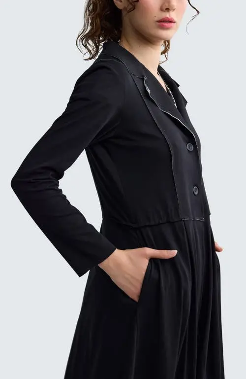 LUUKAA Ysolde Contrast-stitch Long Jacket
