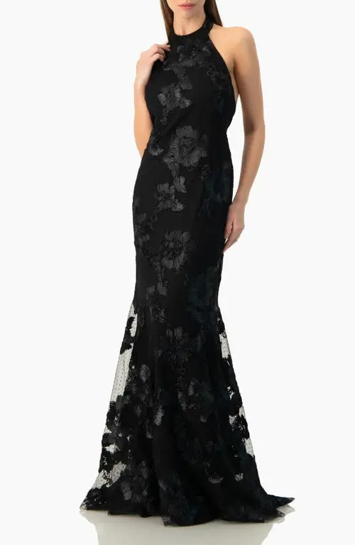 IVONNE Halter Floral Lace Mermaid Gown