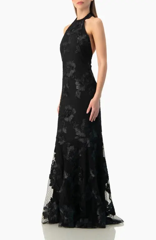 IVONNE Halter Floral Lace Mermaid Gown