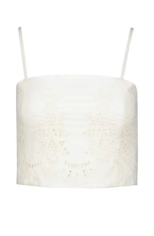 BISHOP + YOUNG Sorrento Corset Top Embroidered Square Neck Crop - Embroidered Stripe