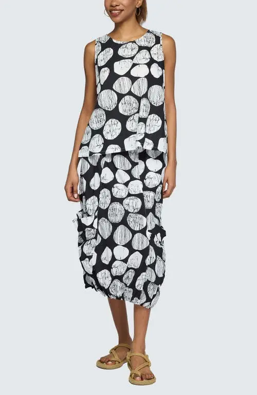LUUKAA Orla Printed A-line Top - Black Print