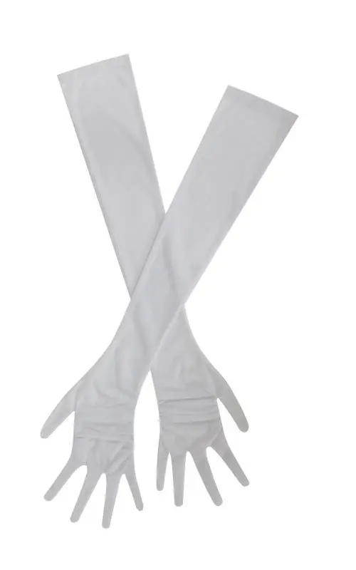 MISS CIRCLE Qira Mesh Opera-length Gloves - White
