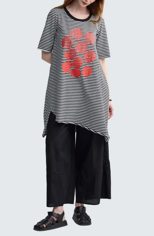 LUUKAA Elinea Printed Poplin Wide-leg Pants - Black