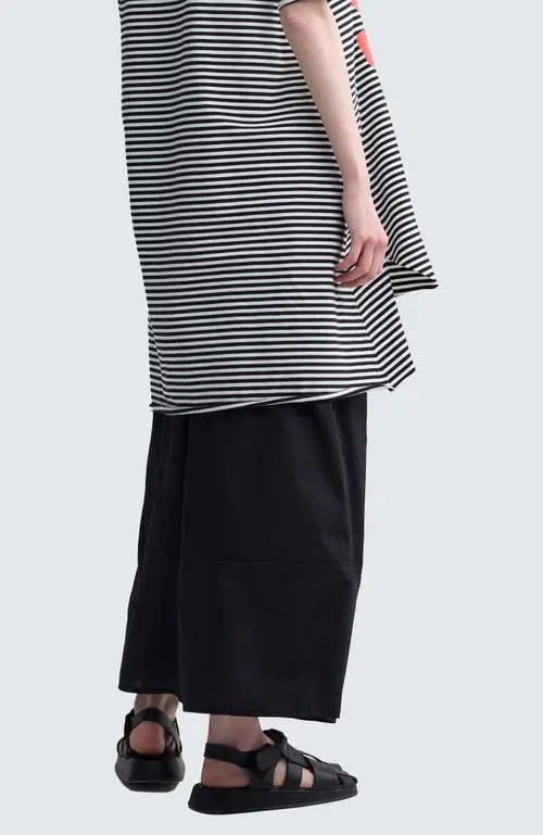 LUUKAA Elinea Printed Poplin Wide-leg Pants - Black