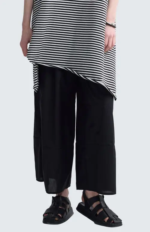LUUKAA Elinea Printed Poplin Wide-leg Pants - Black