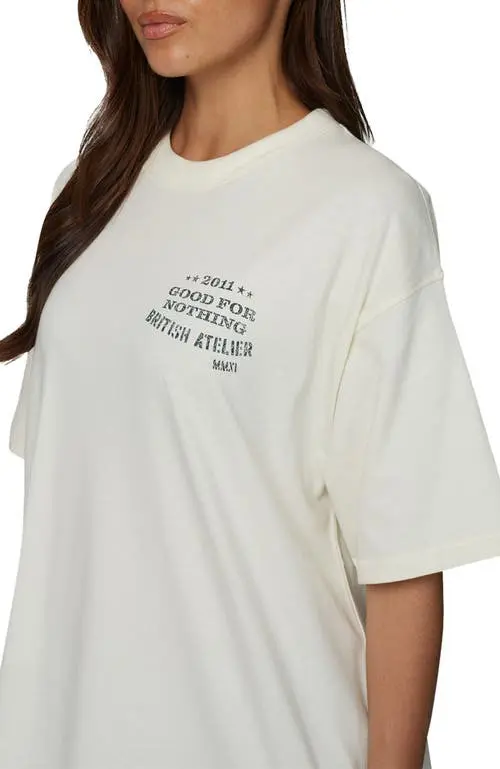 GOOD FOR NOTHING Oversized Stamp T-shirt - Ivory