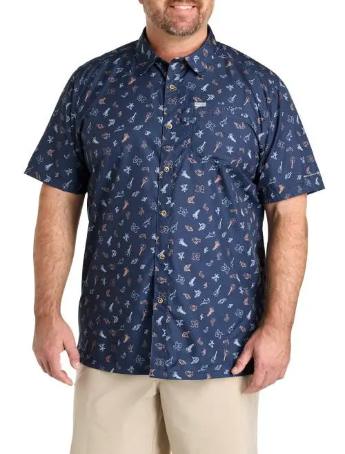 Columbia Big & Tall Pfg Super Slack Tecas Sport Shirt - Navy
