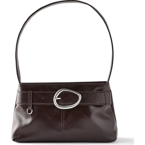 COTTON ON Maeve Underarm Bag With Molten Buckle Detail - Choc Pu