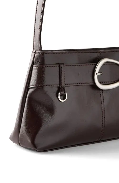 COTTON ON Maeve Underarm Bag With Molten Buckle Detail - Choc Pu