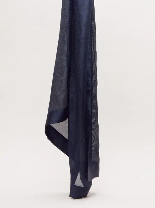 PHASE EIGHT Satin Trim Scarf - Navy
