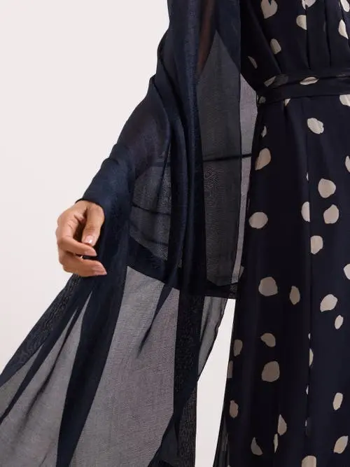 PHASE EIGHT Satin Trim Scarf - Navy