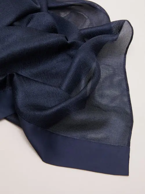 PHASE EIGHT Satin Trim Scarf - Navy