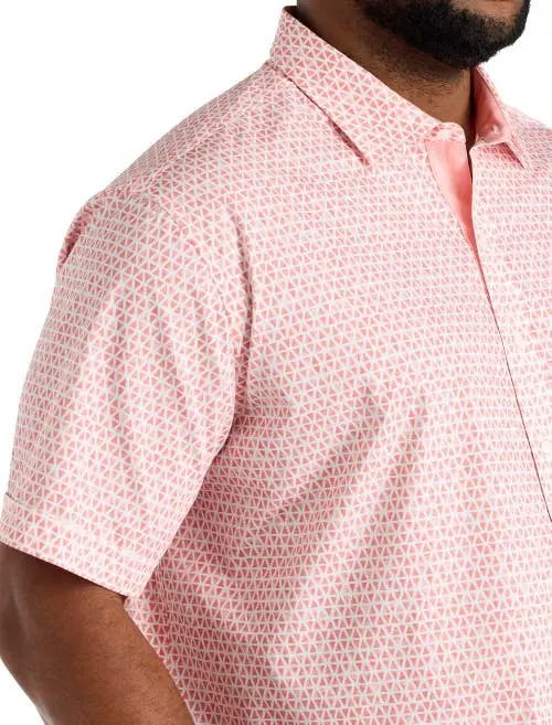 SYNRGY BY DXL Big & Tall Geometric Print Sport Shirt V2 - Pink