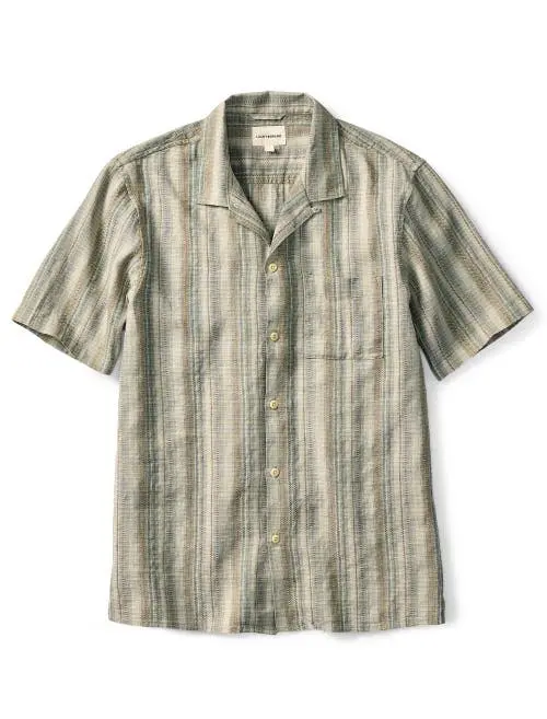 Lucky Brand Big & Tall Linen-blend Camp Shirt - Olive Multi