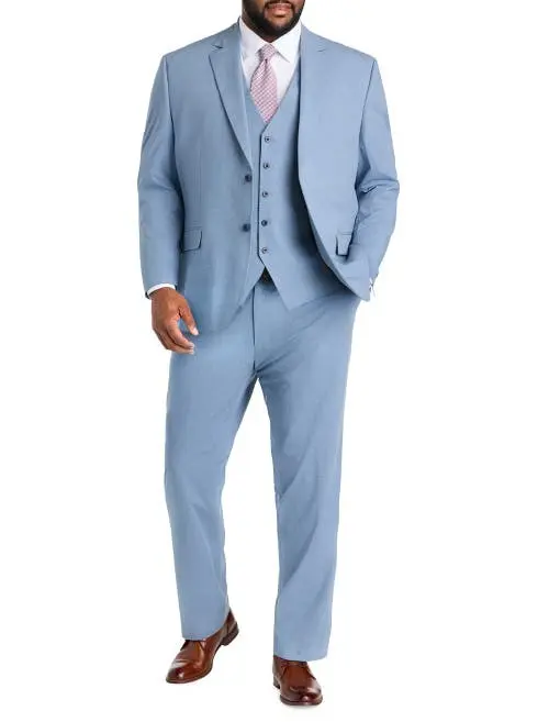 OAK HILL BY DXL Big & Tall Waist-relaxer Micro Check Suit Pants
