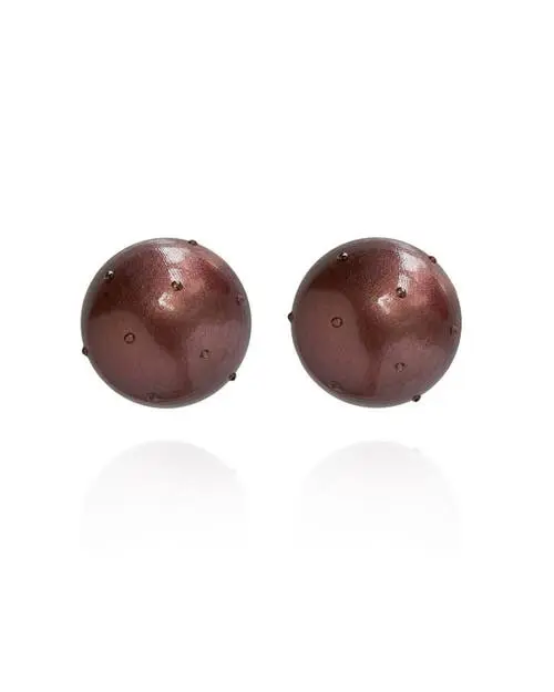SAULE LABEL Gaia Crystal Stud Earrings - Chocolate Cherry