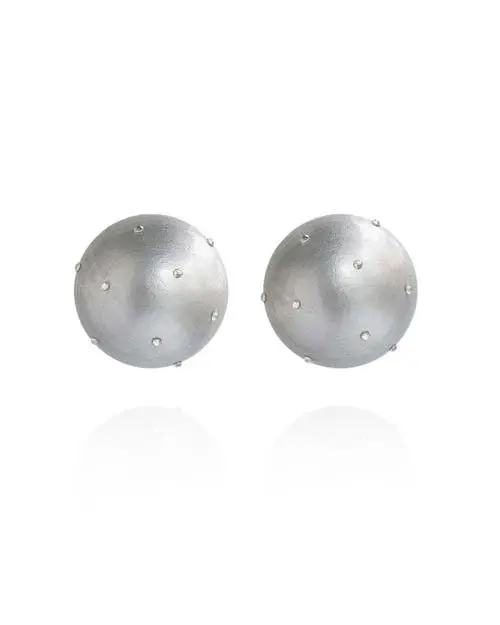 SAULE LABEL Gaia Crystal Stud Earrings - Cloudy Sky