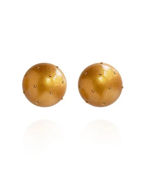 SAULE LABEL Gaia Crystal Stud Earrings - Golden Saffron