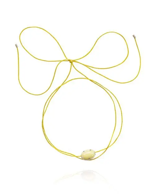 SAULE LABEL Lily Tie Necklace With Austrian Crystals - Buttercup