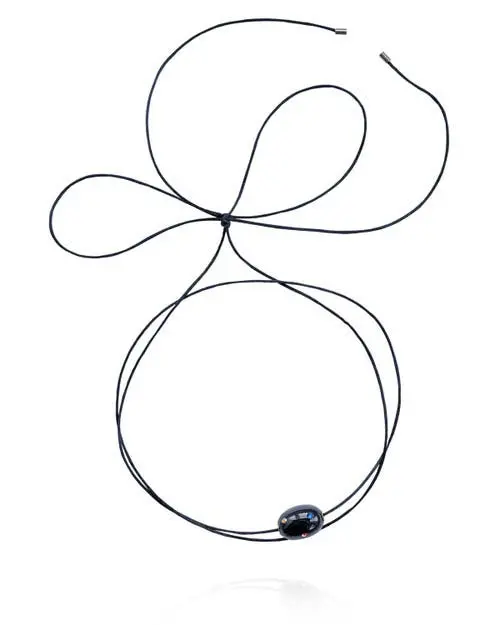 SAULE LABEL Lily Tie Necklace With Austrian Crystals - Raven