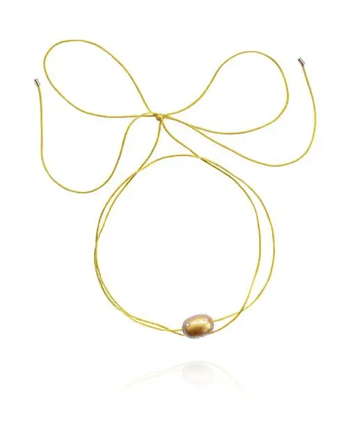 SAULE LABEL Lily Tie Necklace With Austrian Crystals - Ray