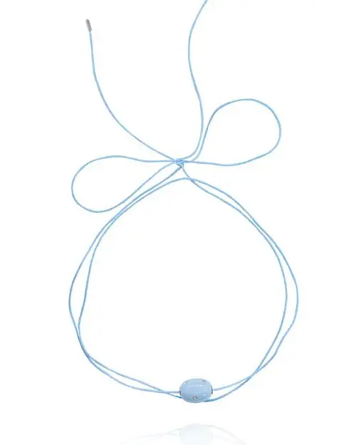SAULE LABEL Lily Tie Necklace With Austrian Crystals - Skyfall