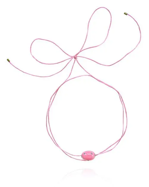 SAULE LABEL Lily Tie Necklace With Austrian Crystals - Taffy