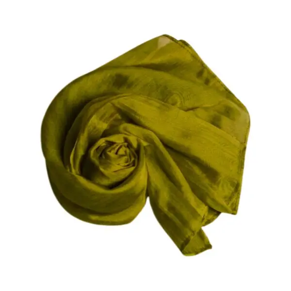 SILK AND BEARS Olive Silk Scarf – Handmade Mulberry Silk Shawl - Green