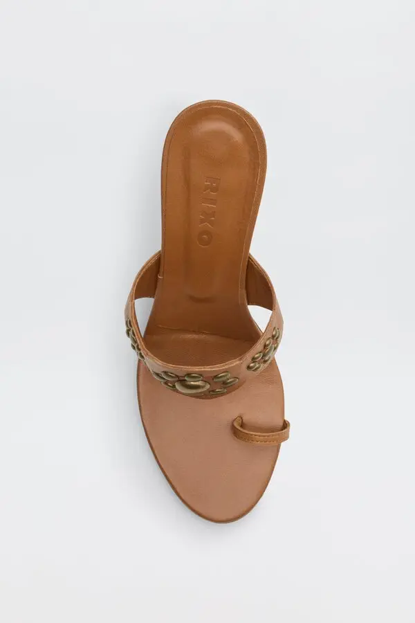 Rixo Embellished Slide Sandals - Brown