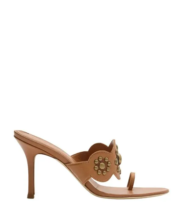 Rixo Embellished Slide Sandals - Brown