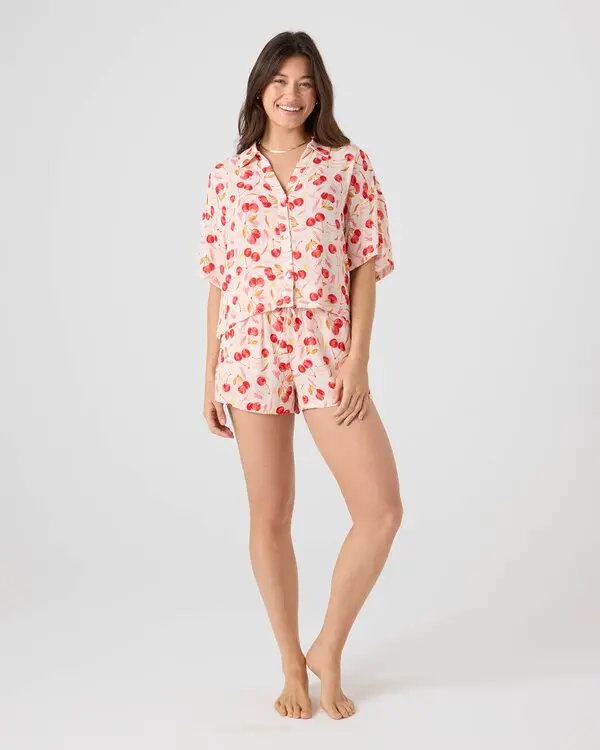 Roxy Cherry Print Crop Short