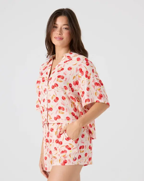 Roxy Cherry Print Crop Short